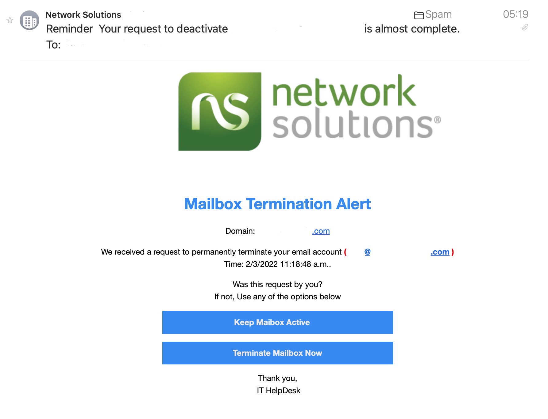 Network Solutions Phishing Scam Fake Emails – Iowa City Tech