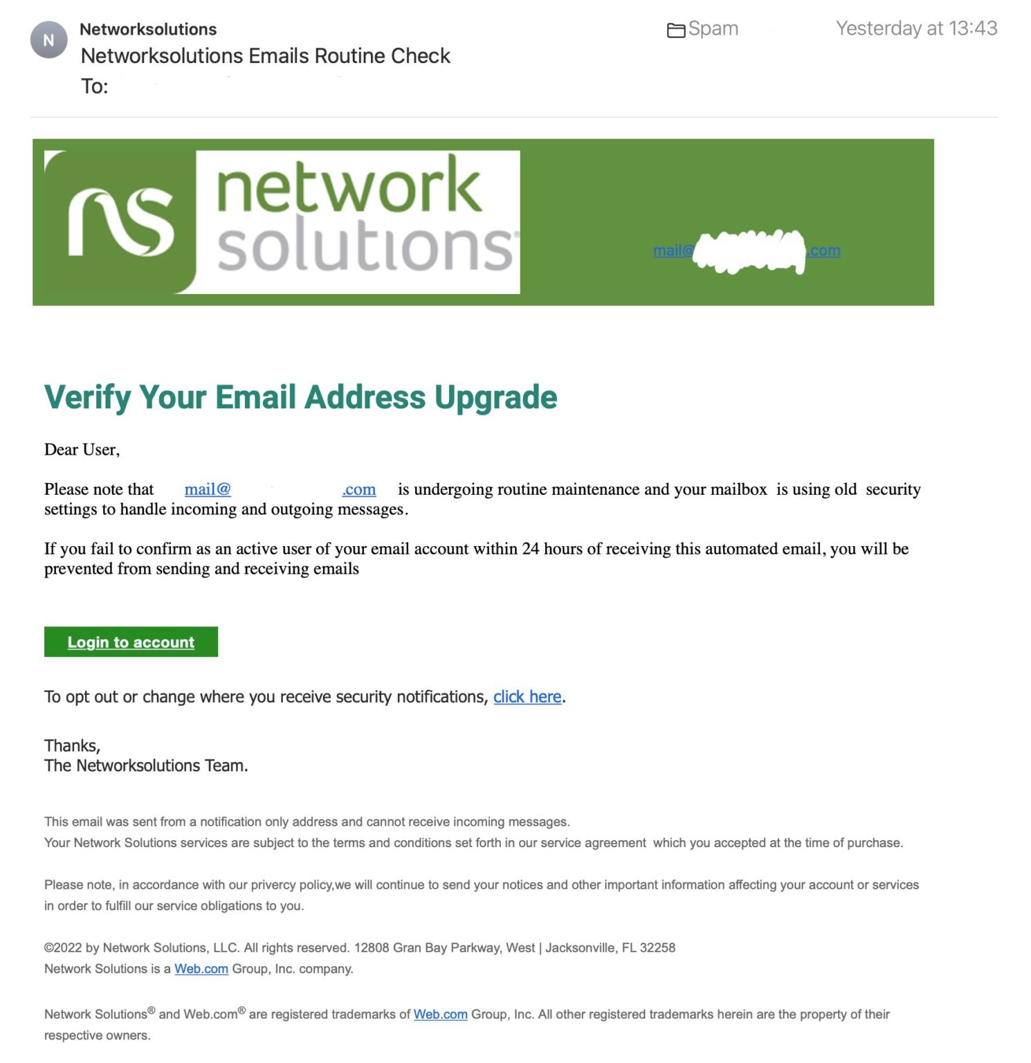 Network Solutions Phishing Scam Fake Emails – Iowa City Tech