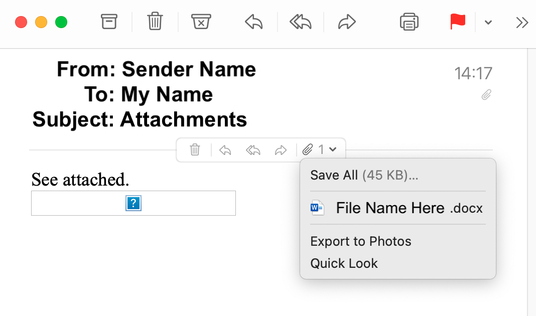 Apple Mail Attachment Icon Missing – Iowa City Tech
